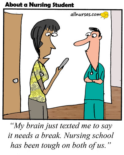 Stressed Out Nursing Student Cartoon